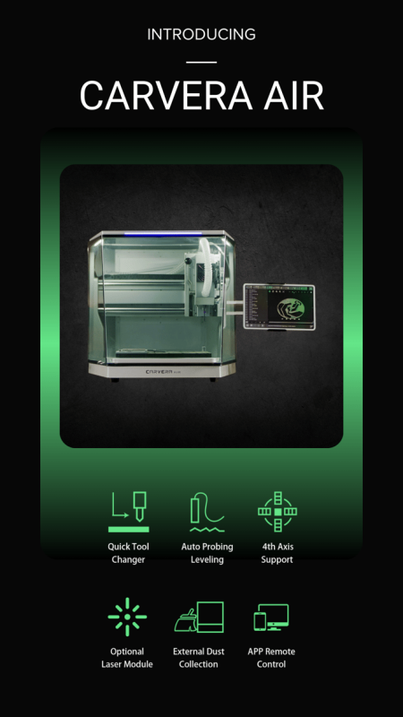 [视频] Makera Carvera Air：一台桌面级智能且多功能的台式数控机床-深山闲士的博客-专业且齐全的3D打印机视频资料库
